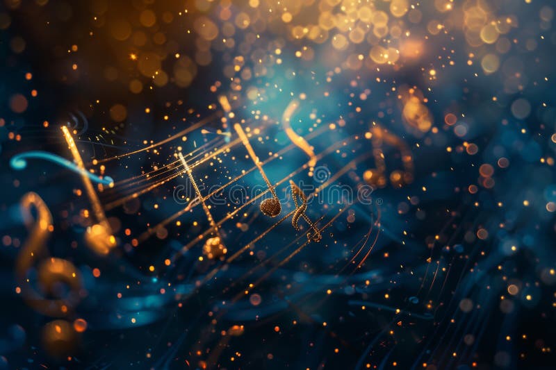 Vibrant Music Notes Dance in Abstract Waves, Evoking Harmony and Rhythm ...