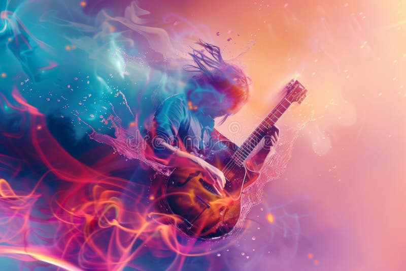 Vibrant Music Notes Dance in Abstract Waves, Evoking Harmony and Rhythm ...