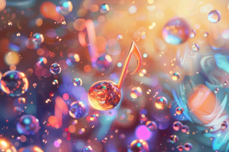 Vibrant Music Notes Dance in Abstract Waves, Evoking Harmony and Rhythm ...