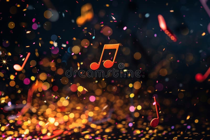 Vibrant Music Notes Dance in Abstract Waves, Evoking Harmony and Rhythm ...