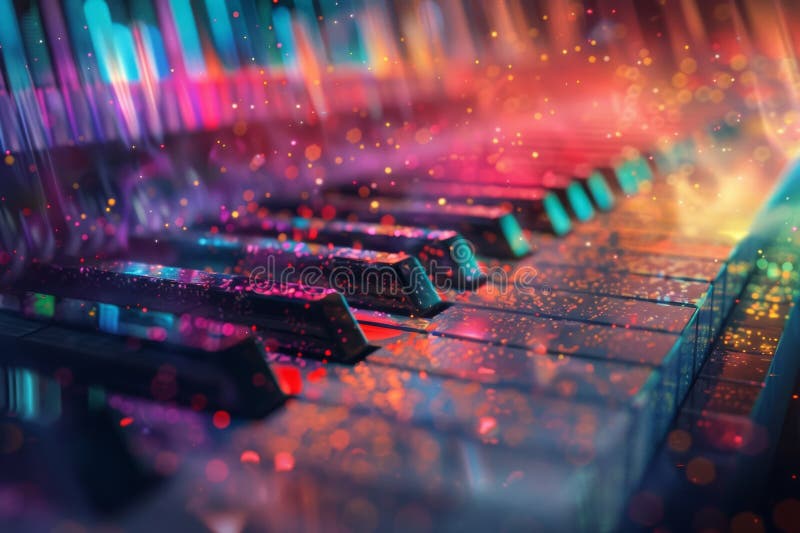 Vibrant Music Notes Dance in Abstract Waves, Evoking Harmony and Rhythm ...