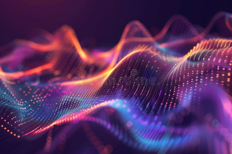 Vibrant Music Notes Dance in Abstract Waves, Evoking Harmony and Rhythm ...