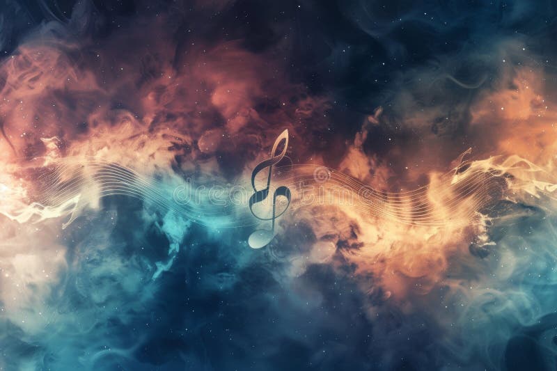Vibrant Music Notes Dance in Abstract Waves, Evoking Harmony and Rhythm ...