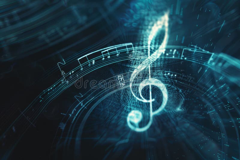 Vibrant Music Notes Dance in Abstract Waves, Evoking Harmony and Rhythm ...