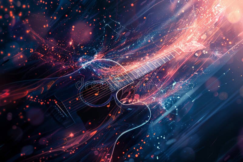 Vibrant Music Notes Dance in Abstract Waves, Evoking Harmony and Rhythm ...