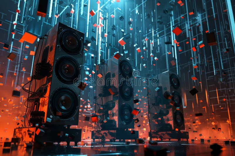 Vibrant Music Notes Dance in Abstract Waves, Evoking Harmony and Rhythm ...