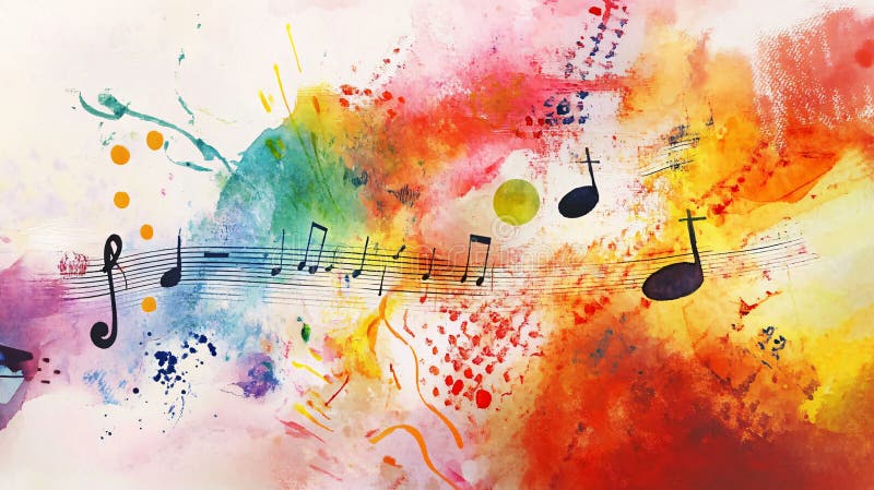 Vibrant Music Symbols and Colorful Notes - Musical Illustration Stock ...
