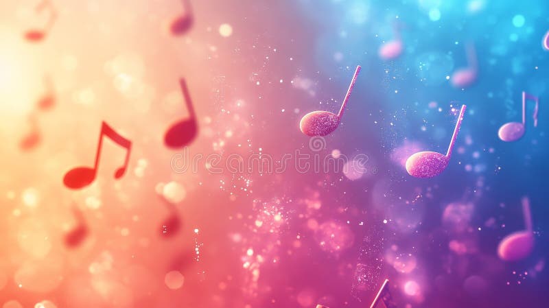 Vibrant Musical Notes Floating in Colorful Atmosphere Stock Photo ...