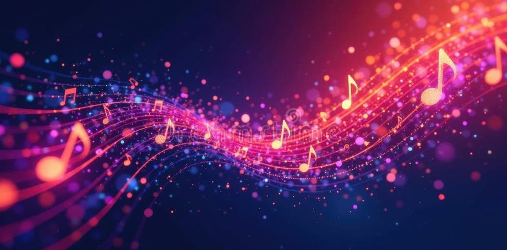 Vibrant Musical Notes Forming a Swirling Pattern , Clef, Harmony Stock ...