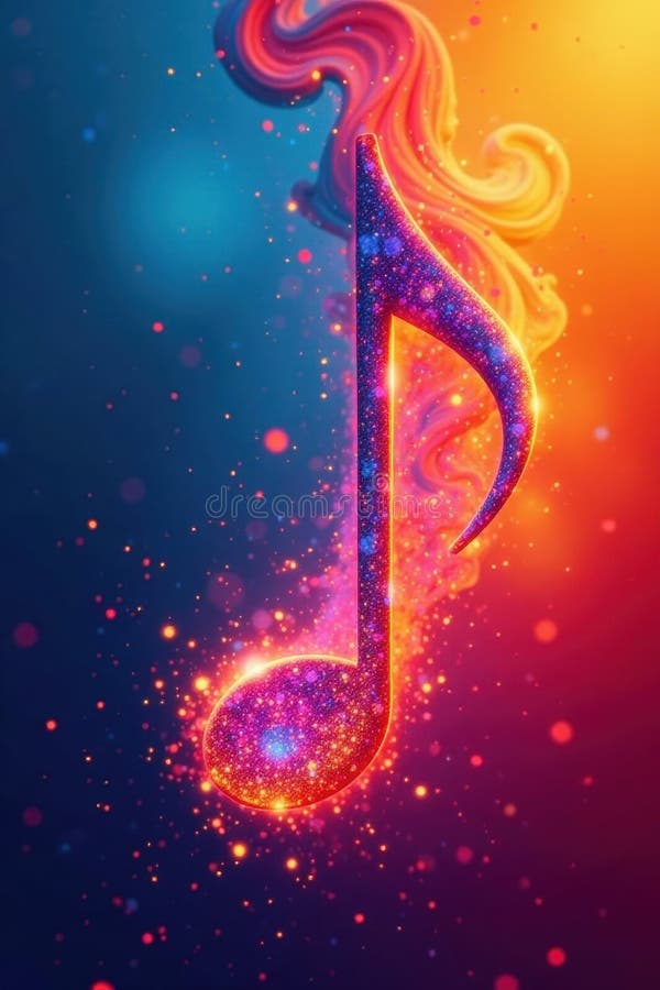 Vibrant Musical Notes Swirl on a Bright Background , Musical Design ...
