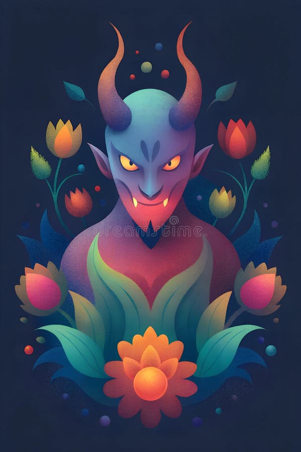 A Colorful Mythical Creature with Vibrant Flowers Surrounding it ...