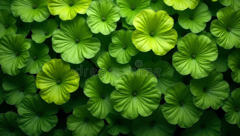 Vibrant Nasturtium Leaves Creating a Bold Shield Like Pattern on a Full ...