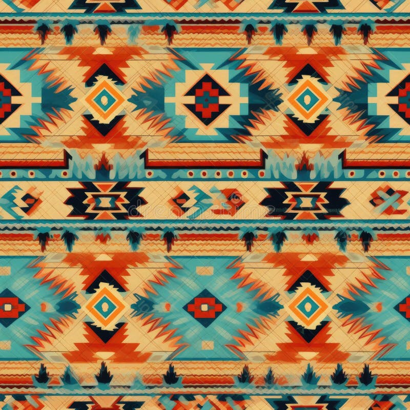 Vibrant Native American Inspired Textile Design Stock Illustration ...