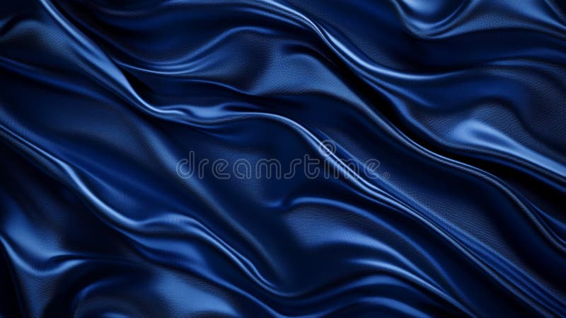 Vibrant Navy Blue Silken Waves Background for Creative Projects Stock ...