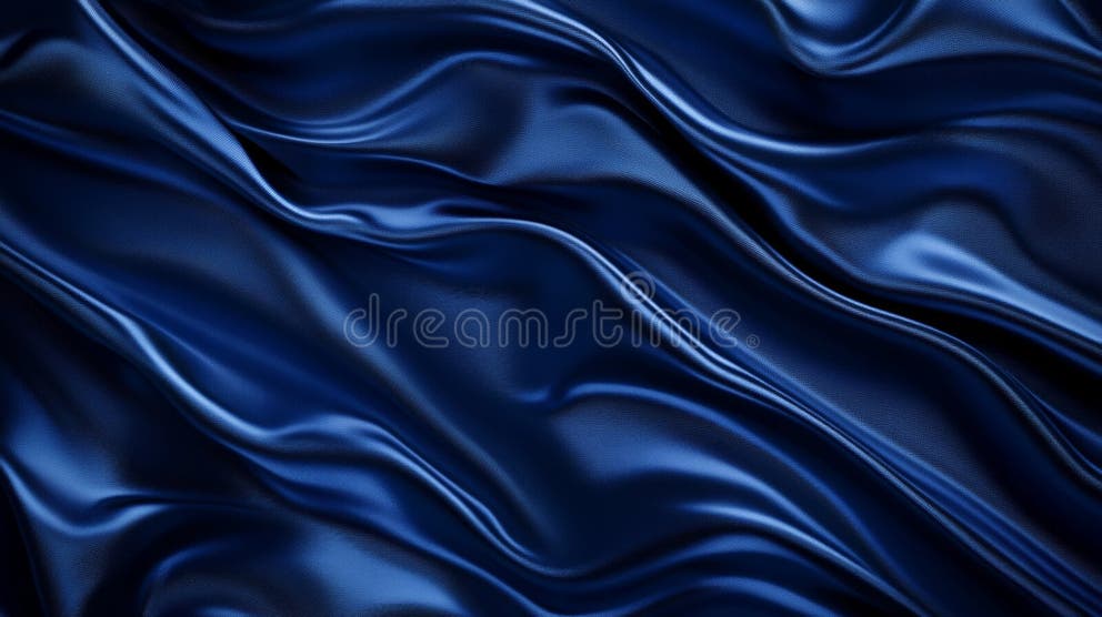 Vibrant Navy Blue Silken Waves Background for Creative Projects Stock Illustration ...