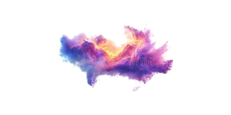 Vibrant Nebula Cloud Cosmic Colors Isolated Transparent Background ...