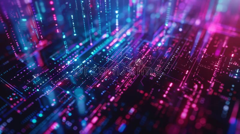 Vibrant Neon Api Interface Concept with Connection Scheme and Space for ...