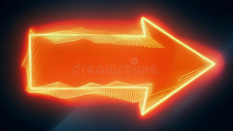Neon Arrow Sign Glowing on Dark Background, Illustrating Direction and ...