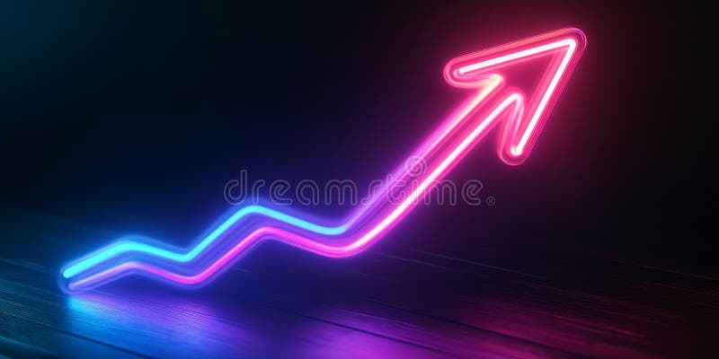 A Vibrant Neon Arrow Symbolizing Growth and Progress in a Dynamic and ...