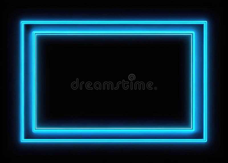Vibrant Neon Blue Rectangular Loop Border Stunning Architectural ...