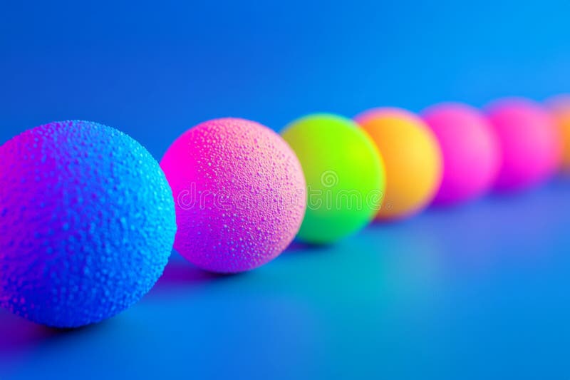 Vibrant Neon Bouncing Balls Display Stock Illustration - Illustration ...