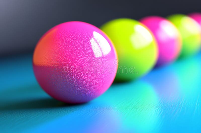 Vibrant Neon Bouncing Balls Display Stock Illustration - Illustration ...