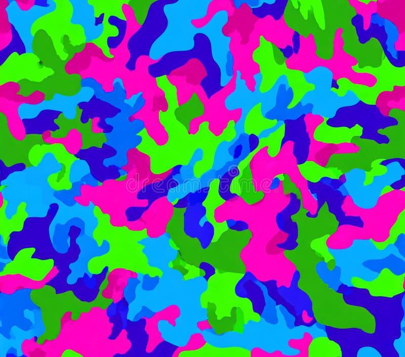 Vibrant Neon Camo Pattern Bold Pink Green Blue Texture Stock ...