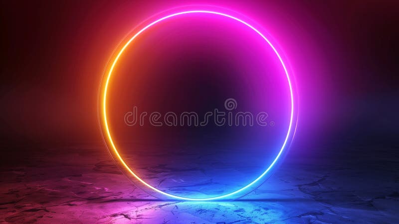 A Vibrant Neon Circle Glows Against a Dark Backdrop, Symbolizing ...