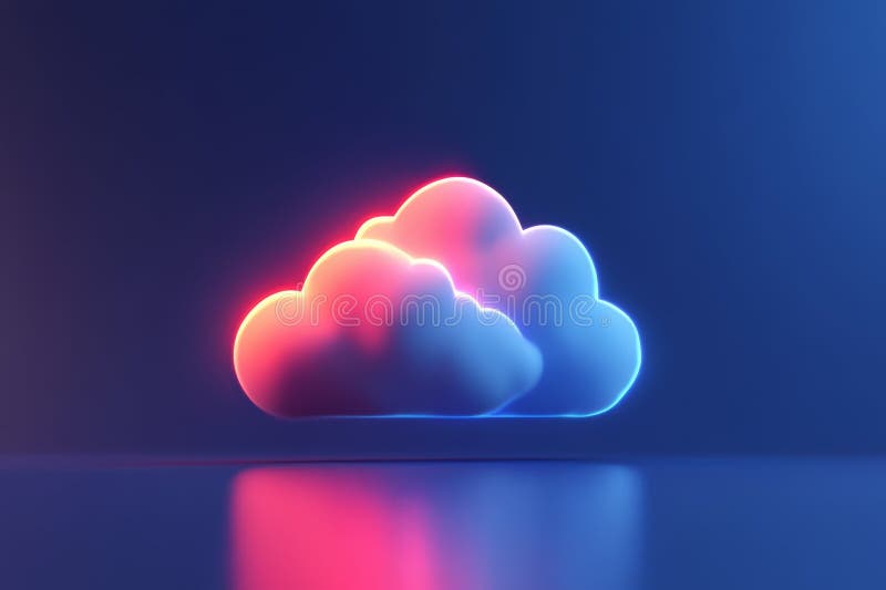 Vibrant Neon Cloud in Digital Space: a Futuristic Conceptual Design ...