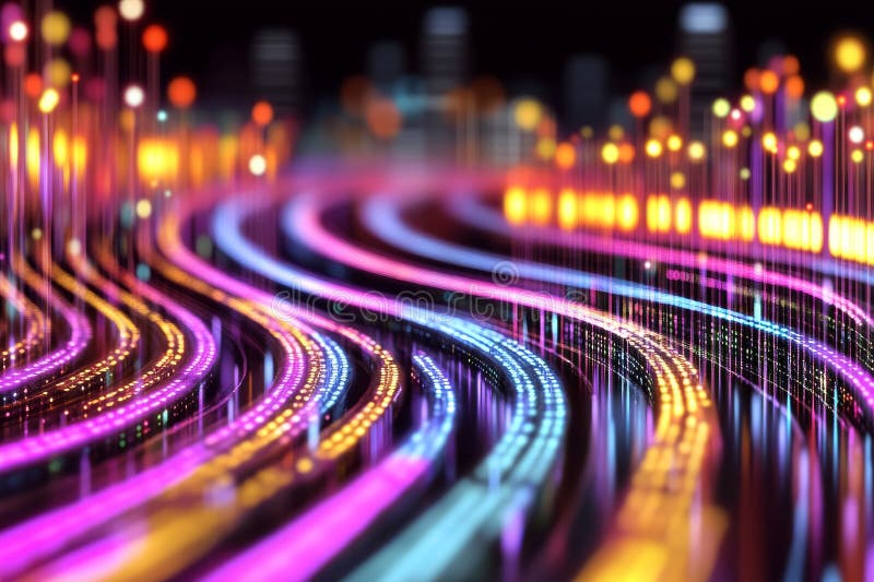 Vibrant Neon-colored Digital Artwork Depicting Large Datasets To ...