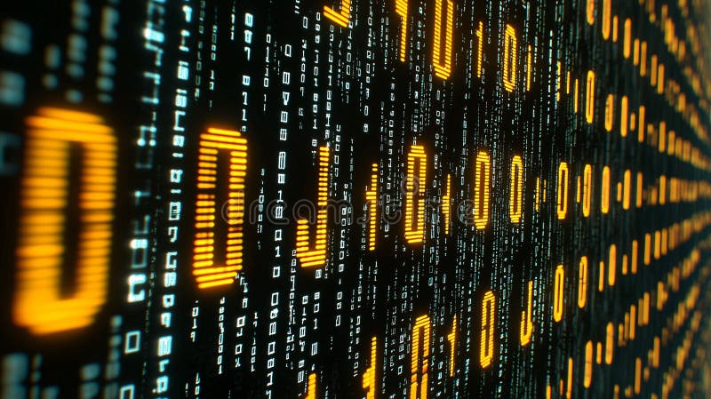 Vibrant Neon Colored Waveforms And Streams Of Binary Code Flow Dynamically Representing The