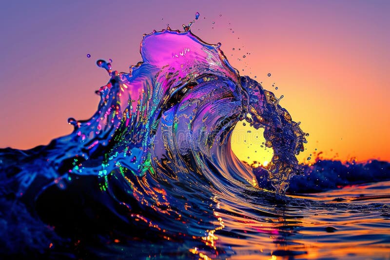Vibrant Water Splash Sunset Neon Colors Stock Photos - Free & Royalty ...