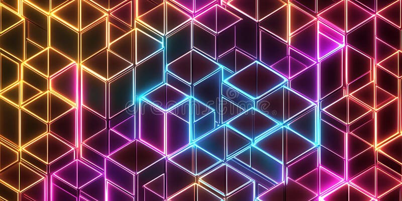 Vibrant Neon Cube Pattern Abstract Background Texture for Design ...