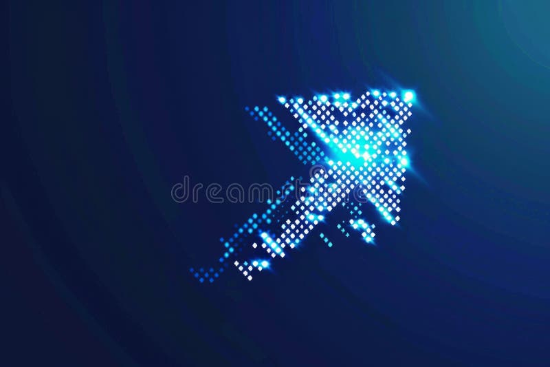 Vibrant Neon Cursor Icon Glowing with Dynamic Light Effects on a Dark ...
