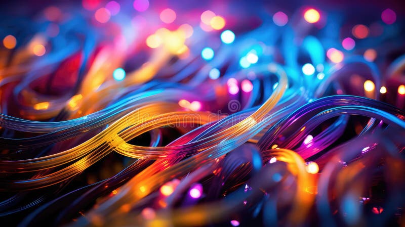 Vibrant neon data stock illustration. Illustration of reflection ...