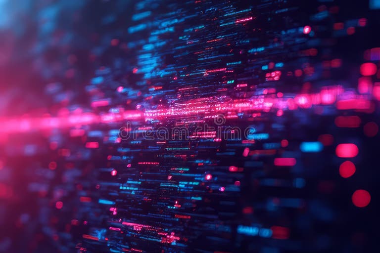 Vibrant Neon Digital Code Background a Futuristic Visualization of Data ...