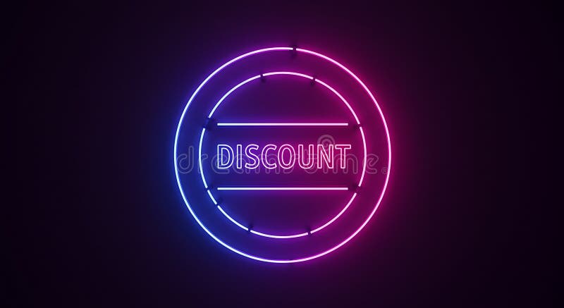 A Vibrant Neon ,discount, Sign within Concentric Glass Rings ...