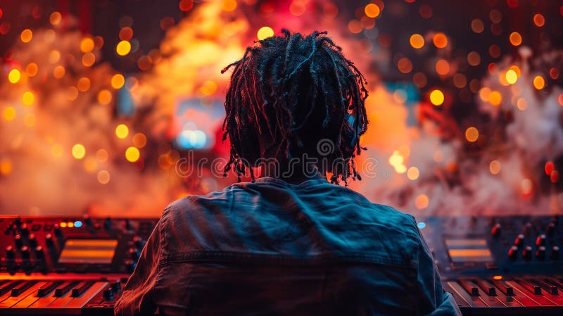 Vibrant Neon DJ Setup, Pulsating Music, Electrifying Speakers. Stock ...