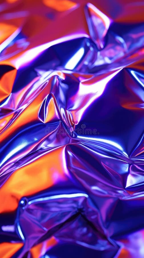 Vibrant Neon Foil Textures with Iridescent Reflections Stock ...