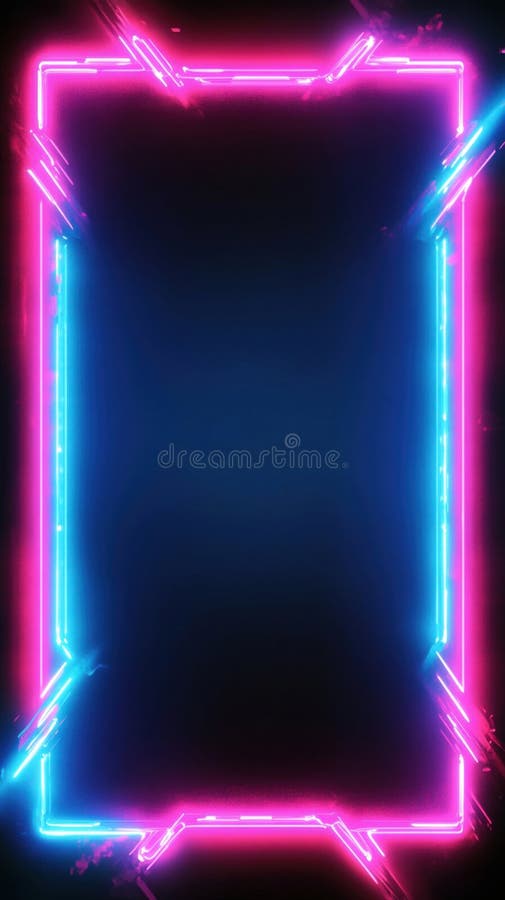 Vibrant Neon Frame Glowing on Dark Background Stock Image - Image of performance, entertainment ...