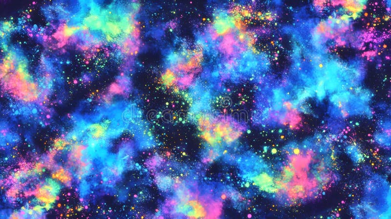 Vibrant Neon Galaxy Nebula Space Seamless Pattern Stock Photo Stock ...
