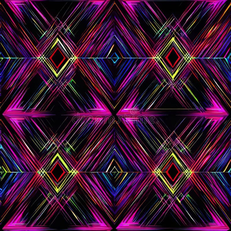 Vibrant Neon Geometric Pattern Abstract Diamond Design Stock ...