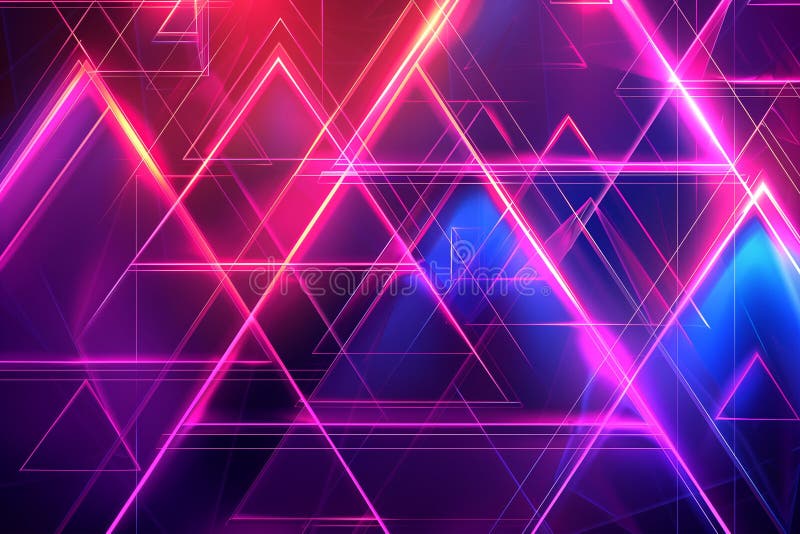 Vibrant Neon Gradient Abstract Background with Geometric Triangles and ...