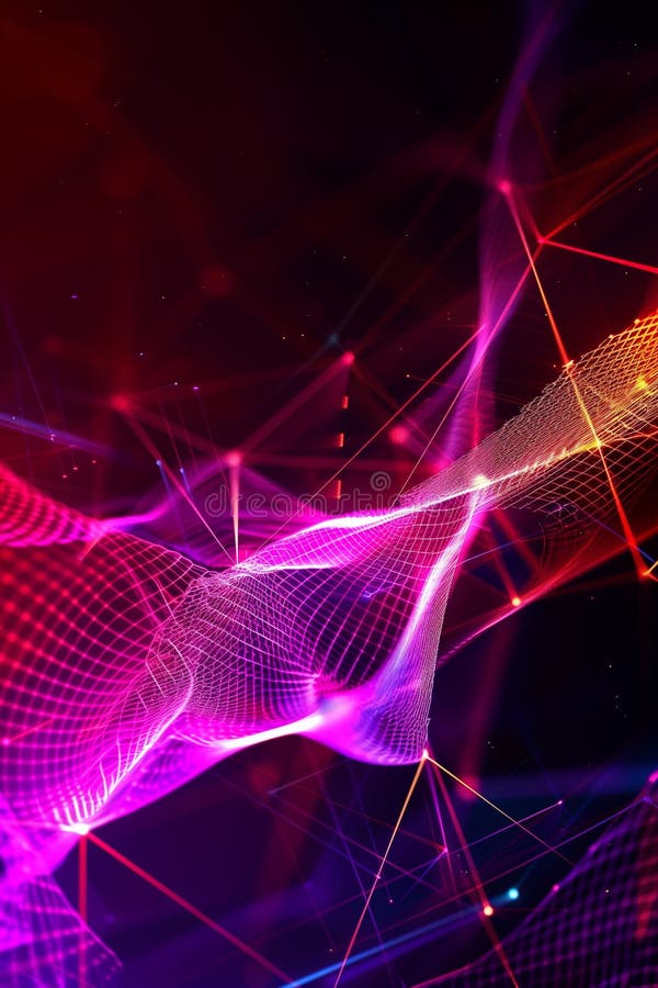 Vibrant Neon Gradient Abstract Background with Geometric Triangles and ...