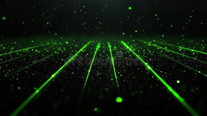 Vibrant Neon Green Light Streaks Illuminated by Laser for Dynamic ...