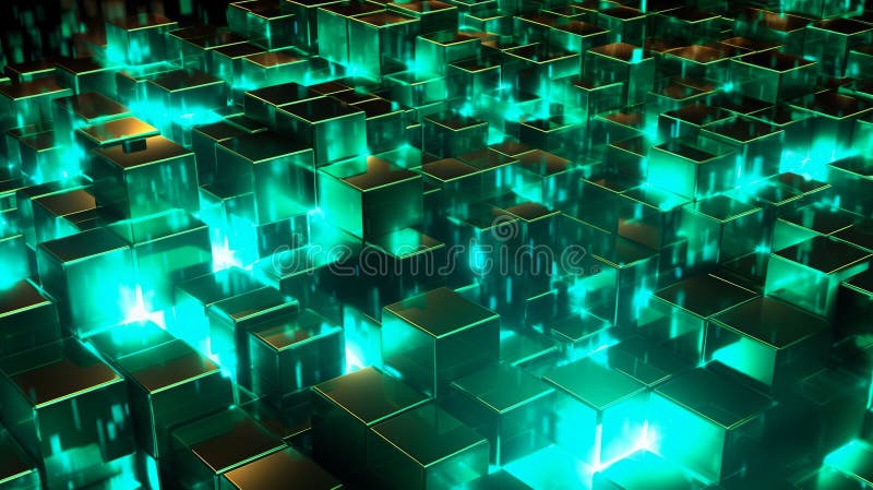 Vibrant Neon Green and Turquoise Blocks: Abstract Background ...