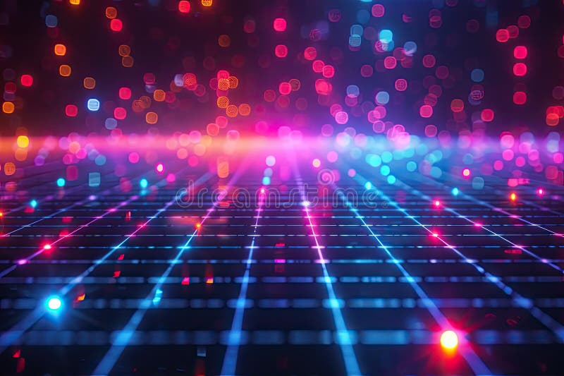 Vibrant Neon Grid stock illustration. Illustration of enthrall - 303947151