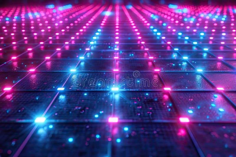 Vibrant Neon Grid stock illustration. Illustration of solitude - 303947155