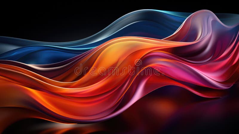 Vibrant Neon Holographic Twisted Wave in Motion Generative AI Stock ...