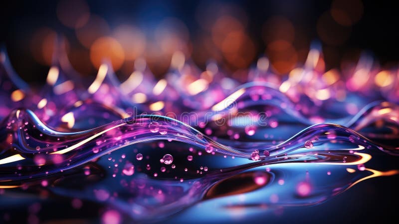 Vibrant Neon Holographic Twisted Wave in Motion Generative AI Stock ...